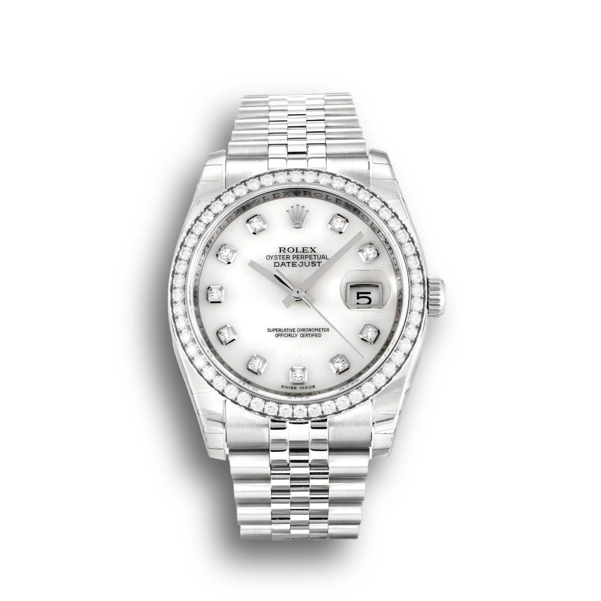 Rolex Datejust 116244 36mm White Mother of Pearl Dial – Time Excellence