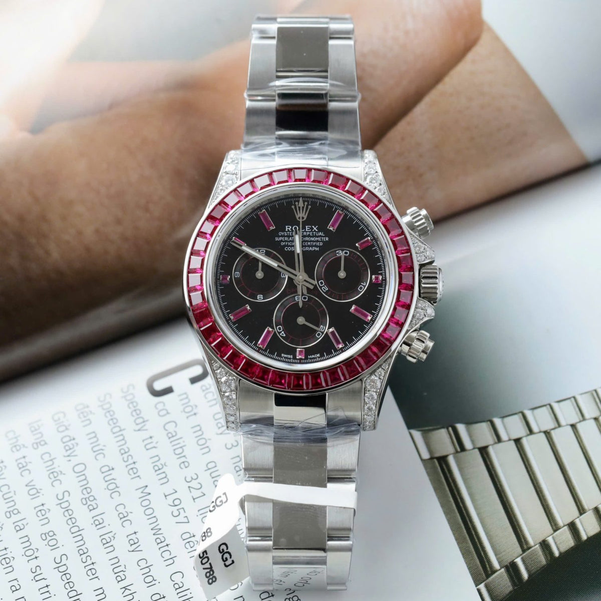 Rolex Swiss 1:1 Watch Daytona 126599TRU Custom Ruby Red Baguette 40mm ...