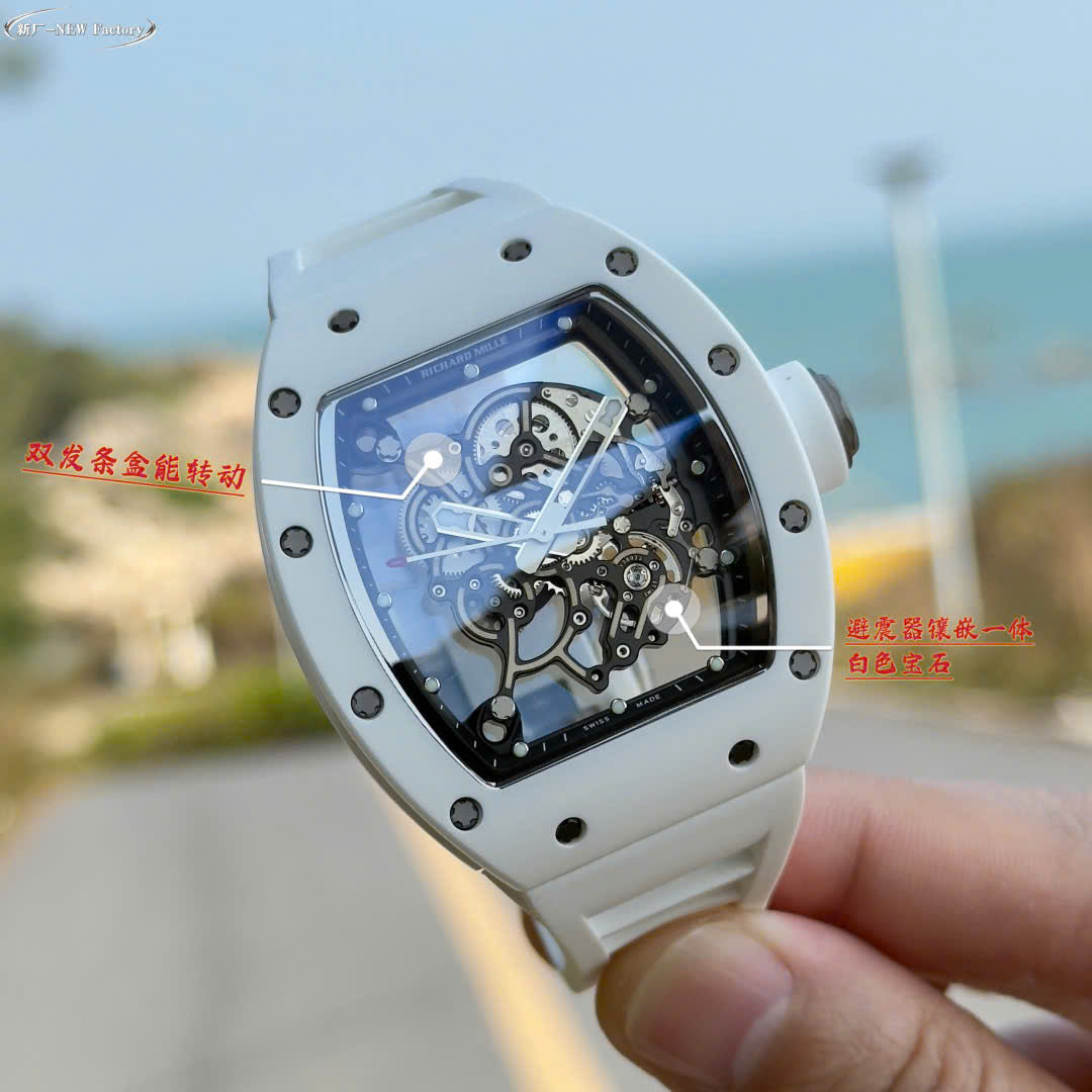 Richard Mille RM055 Bubba Watson White Ceramic Swiss 1:1 Watch BBR Fac ...