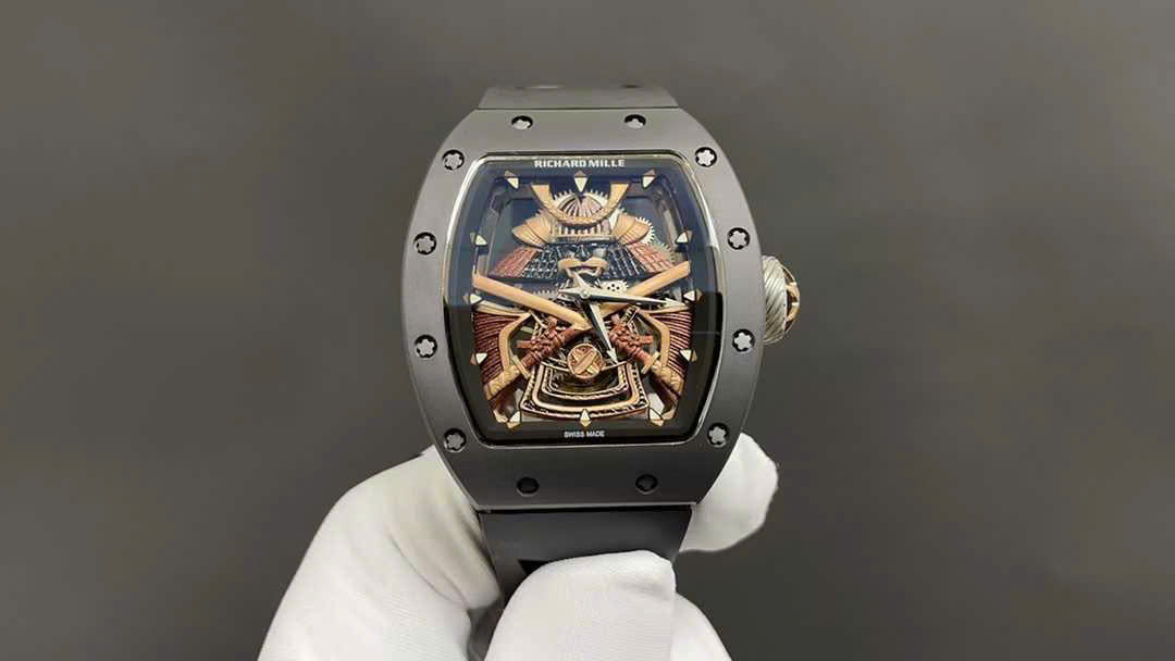 Richard Mille RM47 Samurai Swiss 1:1 Watches Black Ceramic Rubber Stra ...
