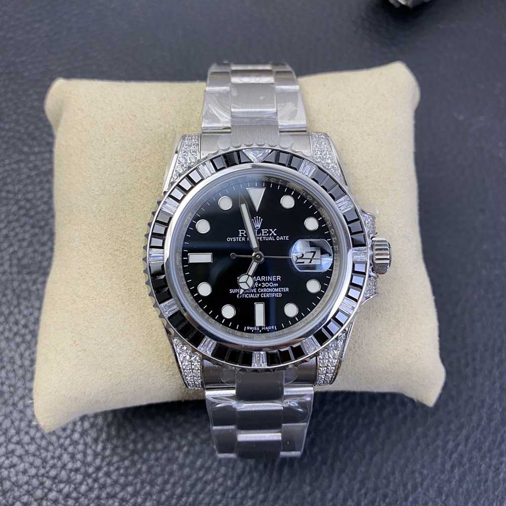 Rolex Submariner Iced Out Black Dail Watch – Time Excellence