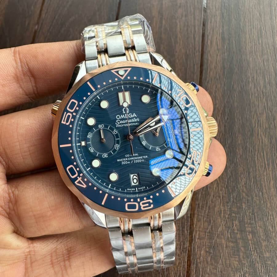 Omega Seamaster 300M Diver Blue Dial Dual Tone Watch – Time Excellence