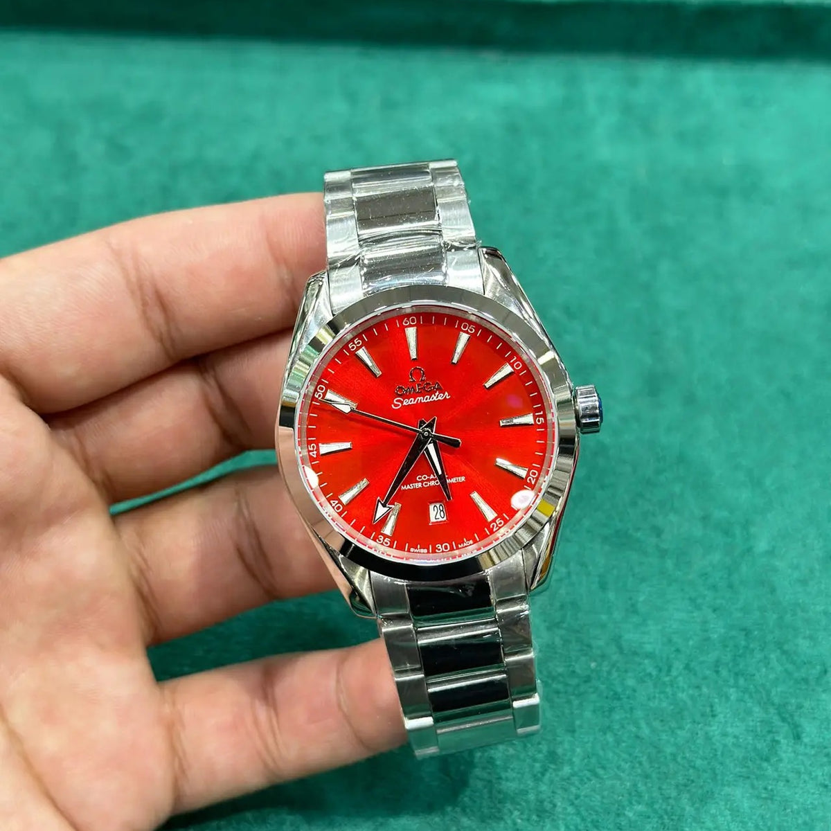 Omega Aqua Terra Shades Saffron 38mm Red Dail – Time Excellence