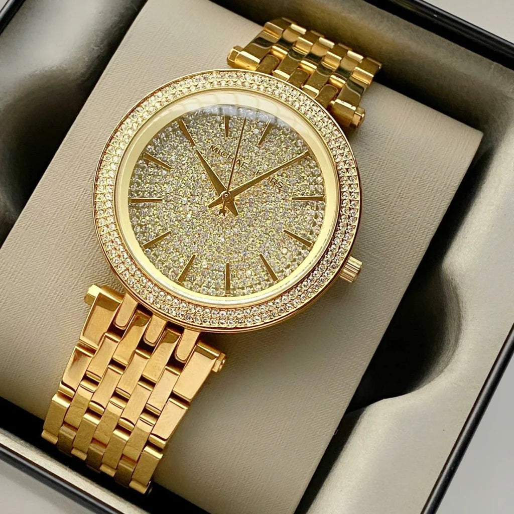 Michael Kors darci gold crystal-set dial gold-tone ladies watch mk3398 ...