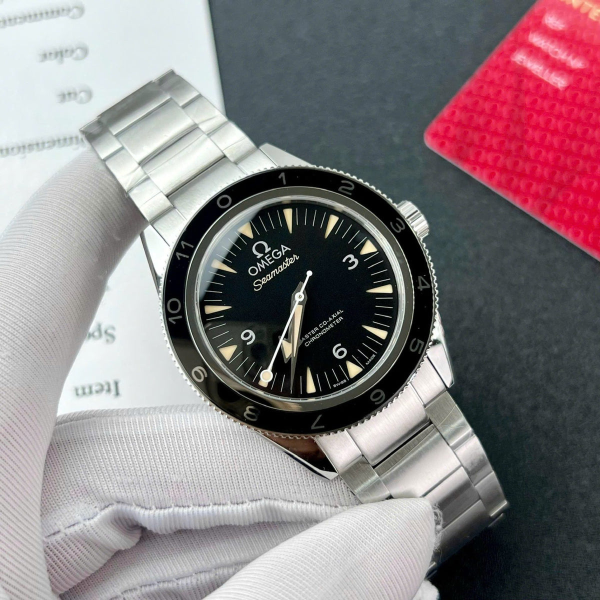 Omega Swiss 1:1 Seamaster 300 Co-Axial Master Chronometer Black Dial W ...