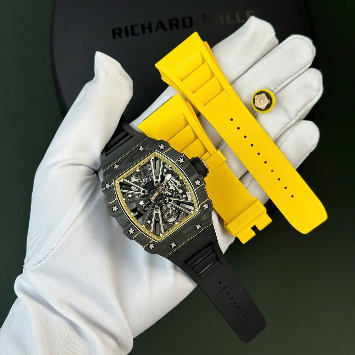Richard Mille Tourbillon RM12-01 Swiss 1:1 Watch Carbon TPT Super Ligh ...