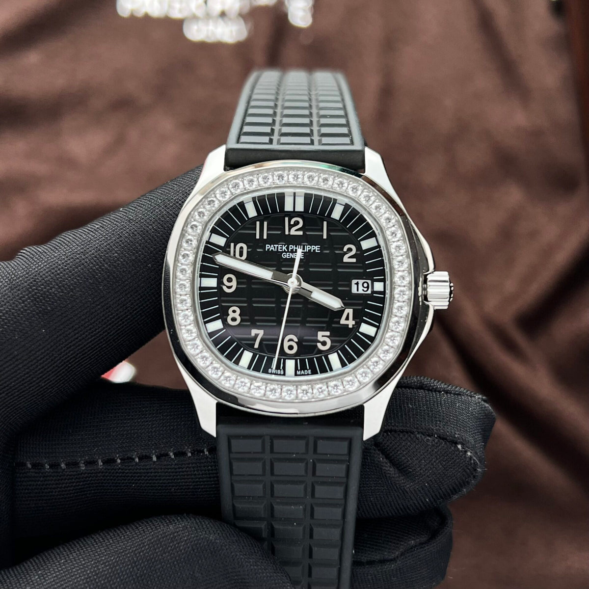 Patek Philippe Swiss 1:1 Watch Aquanaut 5067 Black Dial Rubber Strap P ...