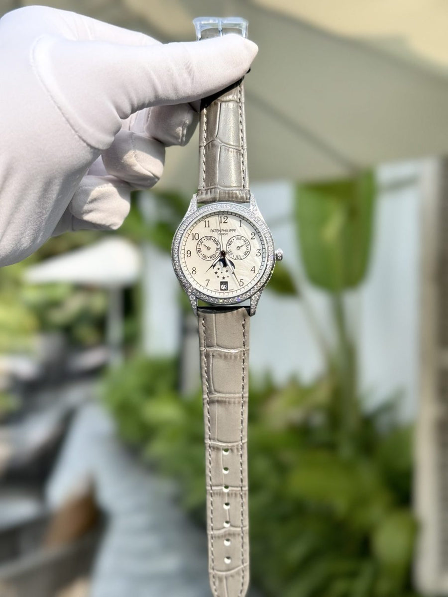 Patek Philippe Swiss 1:1 Watch Complications 4947G Gray Leather Strap ...
